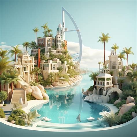 Premium Ai Image 3d Rendering Of Dubai