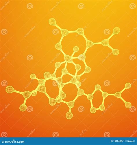 Wireframe Mesh Molecule Connection Structure Stock Vector