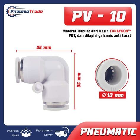 Promo Pv Fitting Elbow Pneumatic Slip Lock Selang Ke Selang Type Mpv