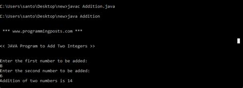 Java Program To Add Two Integers Programming Posts