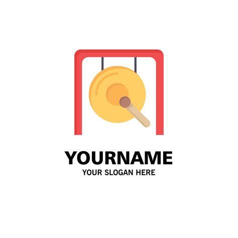 Gong Music China Chinese Business Logo Template Flat Color 13176178