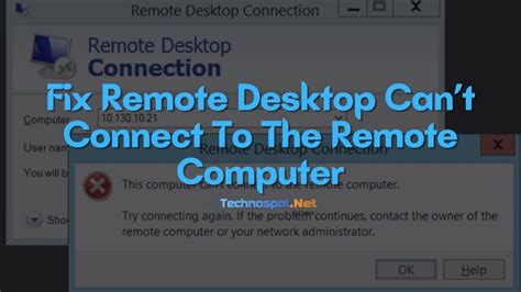 Fix Remote Desktop Cant Connect To The Remote Computer