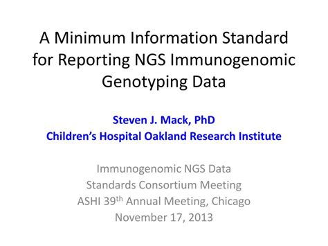 Ppt A Minimum Information Standard For Reporting Ngs Immunogenomic Genotyping Data Powerpoint