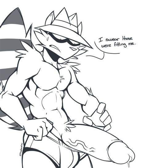 Rule 34 Abs Anthro Big Penis Bodily Fluids Clothing Fedora Genitals Half Erect Hat Headgear