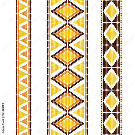 Tribal Border Seamless Set African Print Ethic Texture Native