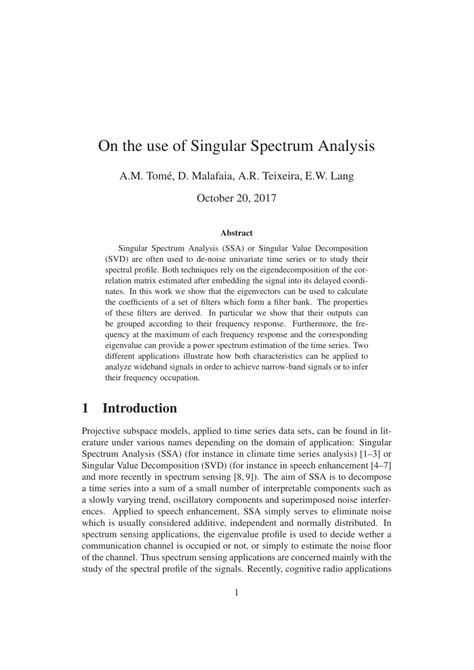 pdf on the use of singular spectrum analysis