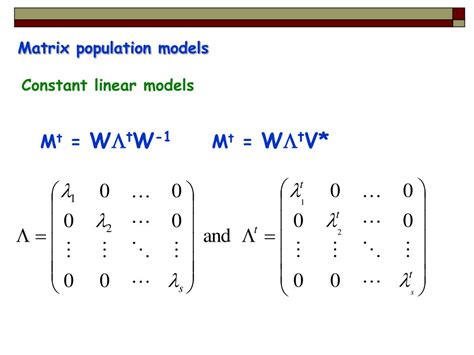 ppt demographic matrix models for structured populations powerpoint