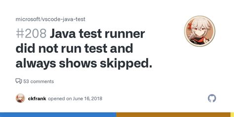 Java Test Runner Did Not Run Test And Always Shows Skipped · Issue