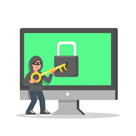 premium vector a hacker trying to break into the security system