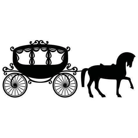 Vintage Horse Drawn Carriage Silhouette Classic Transportation