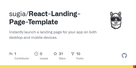 Github Sugia React Landing Page Template Instantly Launch A Landing Page For Your App On Both