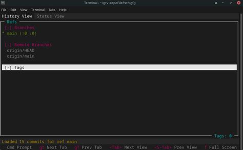 Grv Tool For Viewing Git Repositories In Linux Terminal Geeksforgeeks