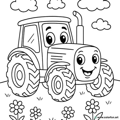 Dibujo Para Colorear De Un Tractor Lindo Descargar O Imprimir De Forma