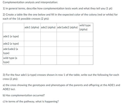 Complementation Analysis And Interpretation 1 In