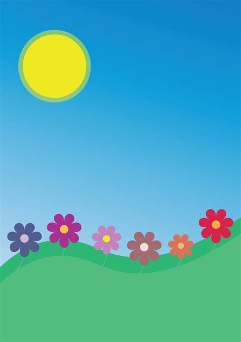 Sunny Day Landscape With Flowers 14336621 Vector Art At Vecteezy