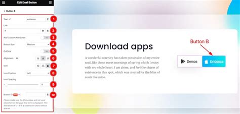how to use dual button widget by element pack pro