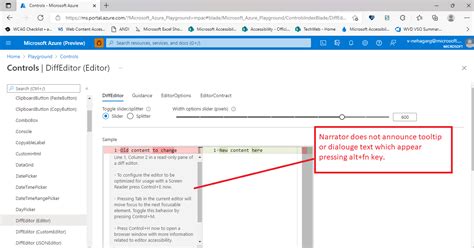 Screen Reader Control Playground Diffeditor Editor Screen Reader