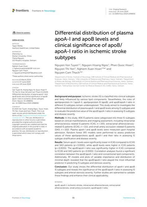 Pdf Differential Distribution Of Plasma Apoa I And Apob Levels And Clinical Significance Of