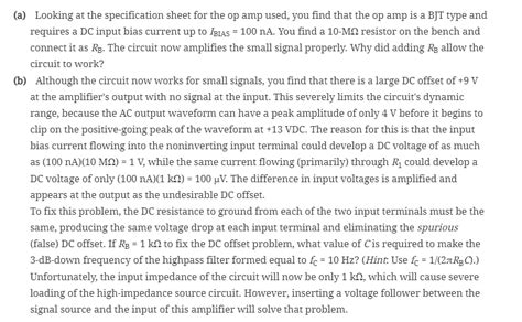 Solved 5 8 Noninverting Amplifier And Input Bias Current Chegg Com