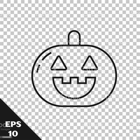 투명 한 배경에 격리 된 검은 선 호박 아이콘입니다 해피 할로윈 파티 벡터 일러스트레이션 10월에 대한 스톡 벡터 아트 및 기타 이미지 Istock
