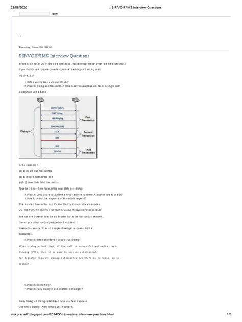 Sip Voip Ims Interview Questions Pdf Pdf Ip Multimedia Subsystem Session Initiation