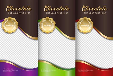 초콜릿 바 포장 세트 포장라벨 패턴이 있는 트렌디한 럭셔리 제품 브랜딩 템플릿 0명에 대한 스톡 벡터 아트 및 기타 이미지 0명 3차원 형태 가리기 Istock