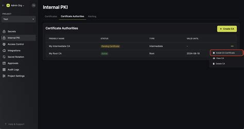 Private CA Infisical