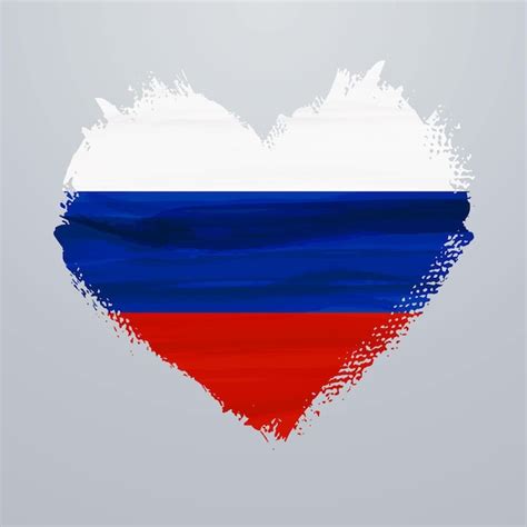 Premium Vector | Heart shaped flag of Russia