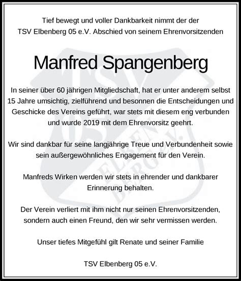 Traueranzeigen Von Manfred Spangenberg Trauerhnade