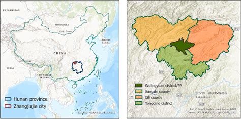 Map Of China Showing Location Of Wulingyuan Download Scientific Diagram