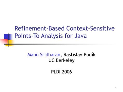 Ppt Refinement Based Context Sensitive Points To Analysis For Java