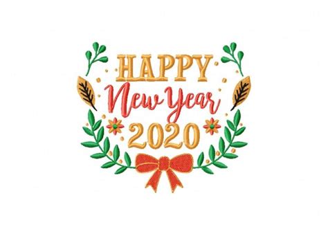 Happy New Year Embroidery Design Daily Embroidery