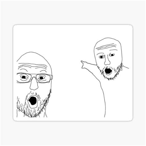 Pointing Soyjaks Sticker For Sale By Snowyguy Redbubble
