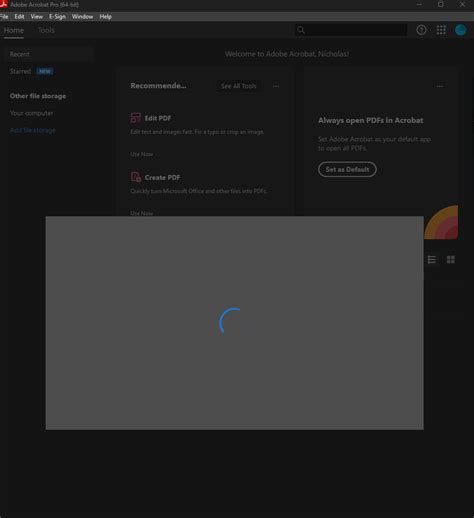 solved after i open acrobat i get a grey box with a prog adobe