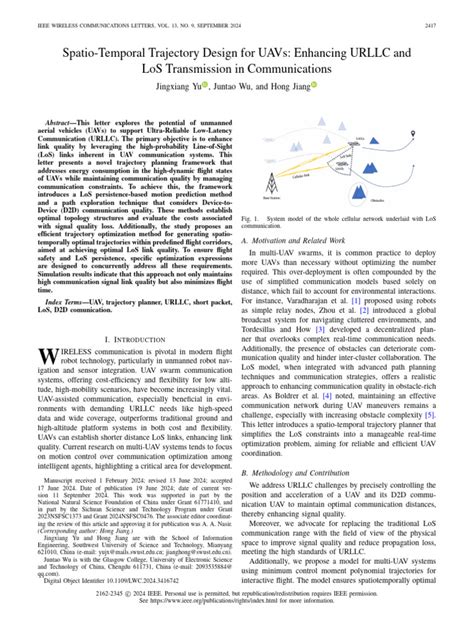 spatio temporal trajectory design for uavs enhancing urllc and los transmission pdf unmanned