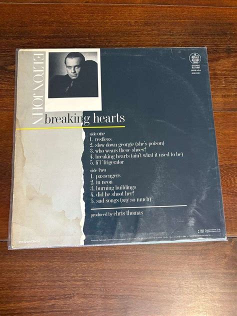 Lp Elton John Breaking Hearts 1984 Ultrav Store