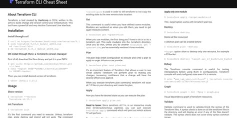 Terraform Cli Cheat Sheet Dev Community