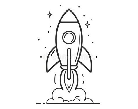 Outline Of Rocket Ship Continuous Line Drawing Of Rocket Space Ship