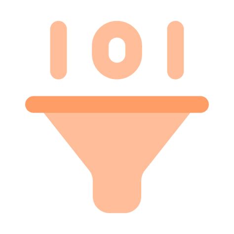 Data Filter Extraction Binary Code Funnel Filtration Icon