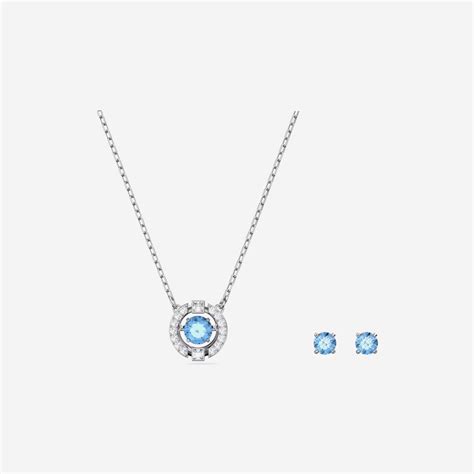 W 스와로브스키 스파클링 댄스 세트 블루 로듐 플래팅 Swarovski Kream