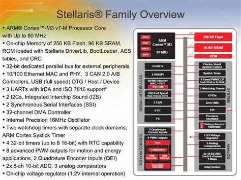 Stellaris 9000 Family Of ARM Cortex M3 PPT