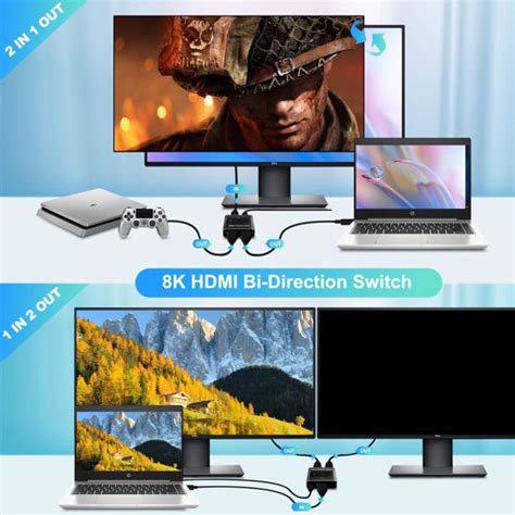 GetUSCart HDMI Switch Splitter K Hz Bi Directional In Out Or In Out HDMI
