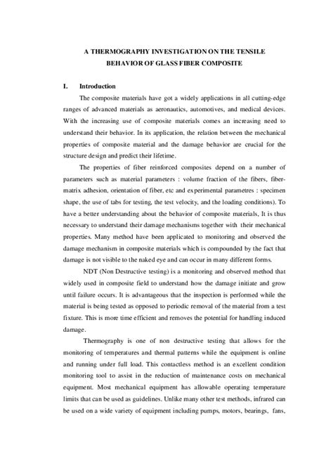 Pdf A Thermography Investigation On The Tensile Behavior Of Glass