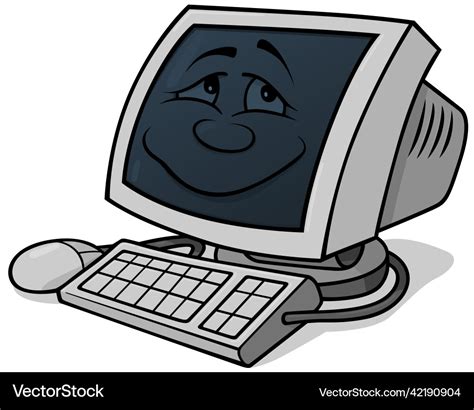 Smiling Computer Cartoon Royalty Free Vector Image