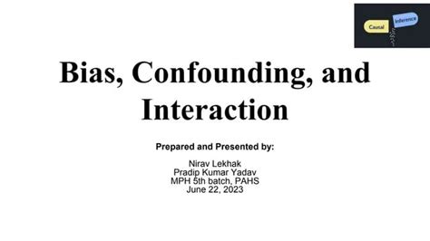 Bias Confounding And Interaction Pptx