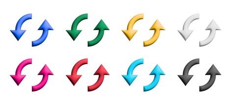 Loop Circular Icon Set Colored Symbols Graphic Elements PNG