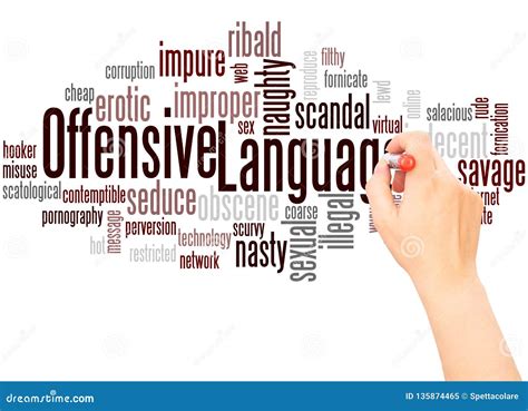 Offensive Language Word Cloud Hand Writing Concept Stock Image Image