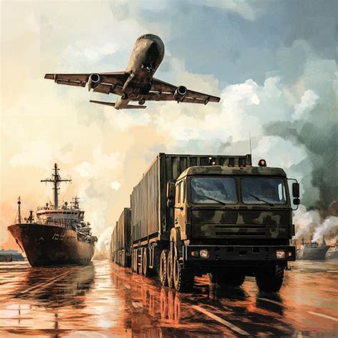 Military Logistics And Support Premium Ai Generated Image