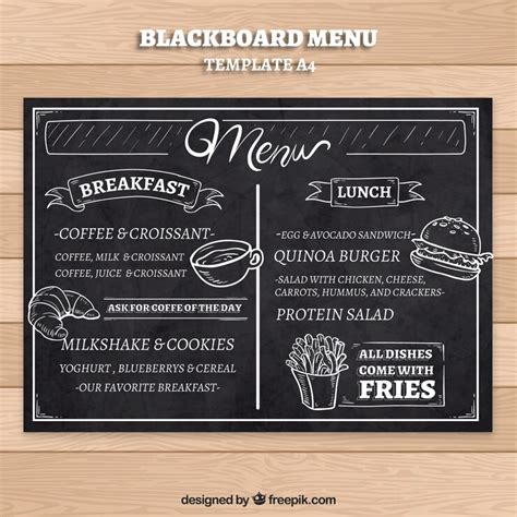 3 페이지 칠판 메뉴판 이미지 Freepik에서 무료 다운로드