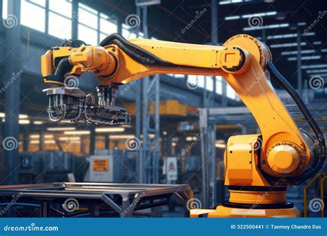 Smart Industry Robot Arm System For Digital Factory Production 3d Rendering Ai Generated Stock